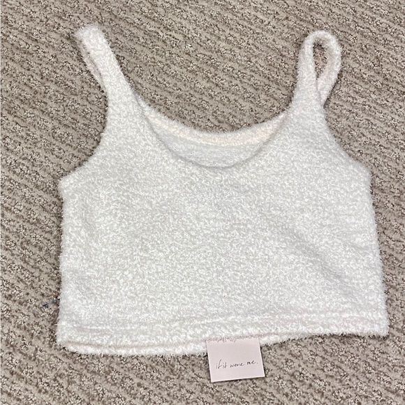 if it were me | Tops | If It Were Me Fuzzy White Crop Tank Top Soft ...